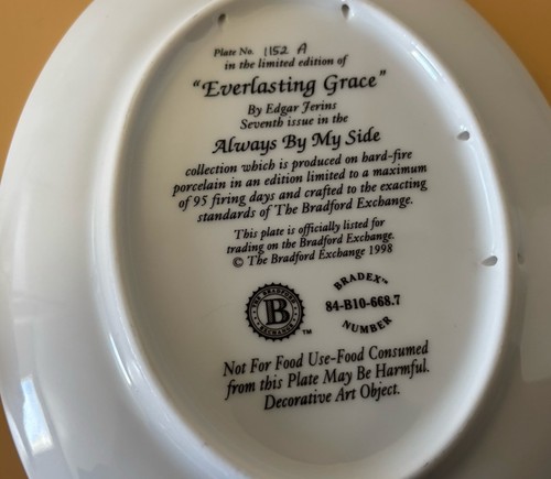 “Everlasting Grace” By Edgar Jerins 1998 Plate 7 “Always By My Side” w ...