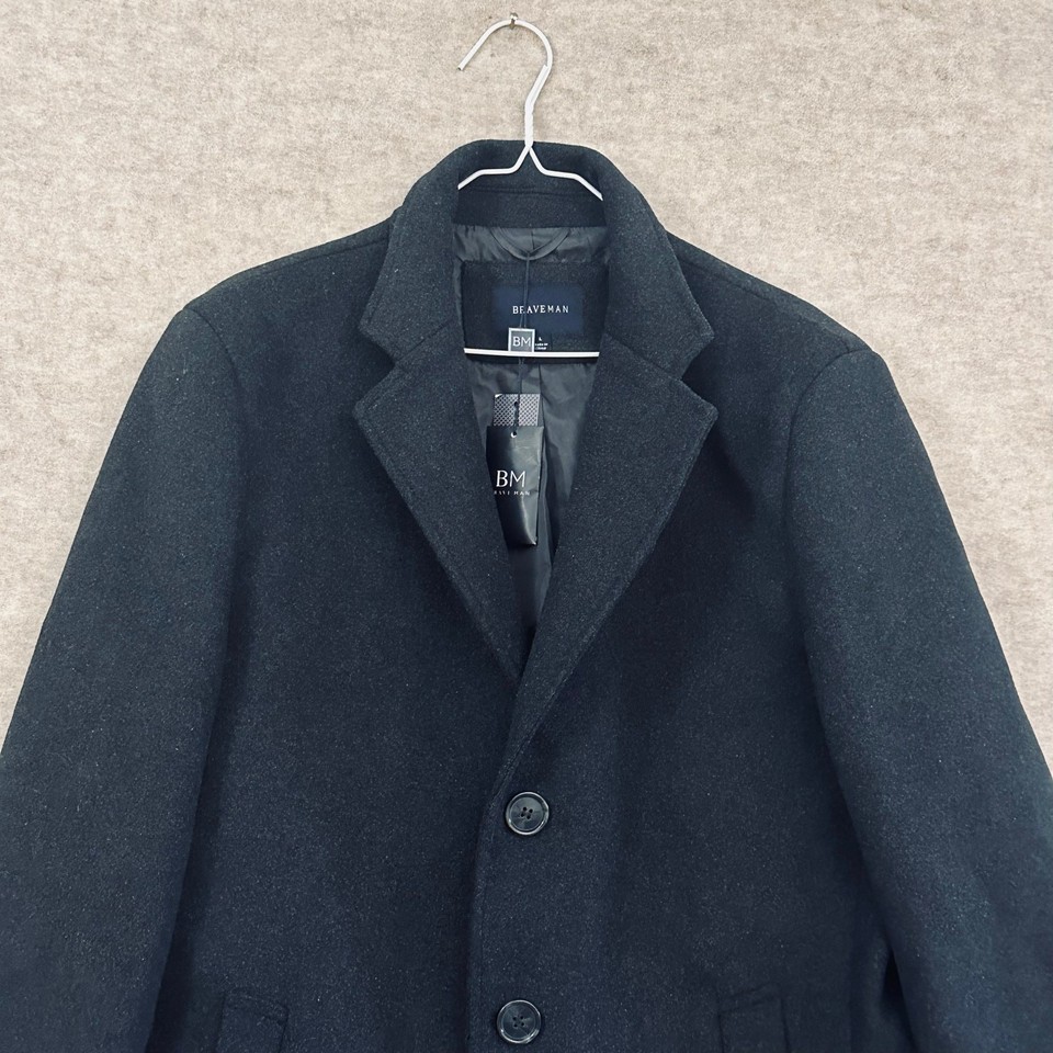 Braveman Mens Knee Length Wool Blend Three Button Jacket Overcoat ...