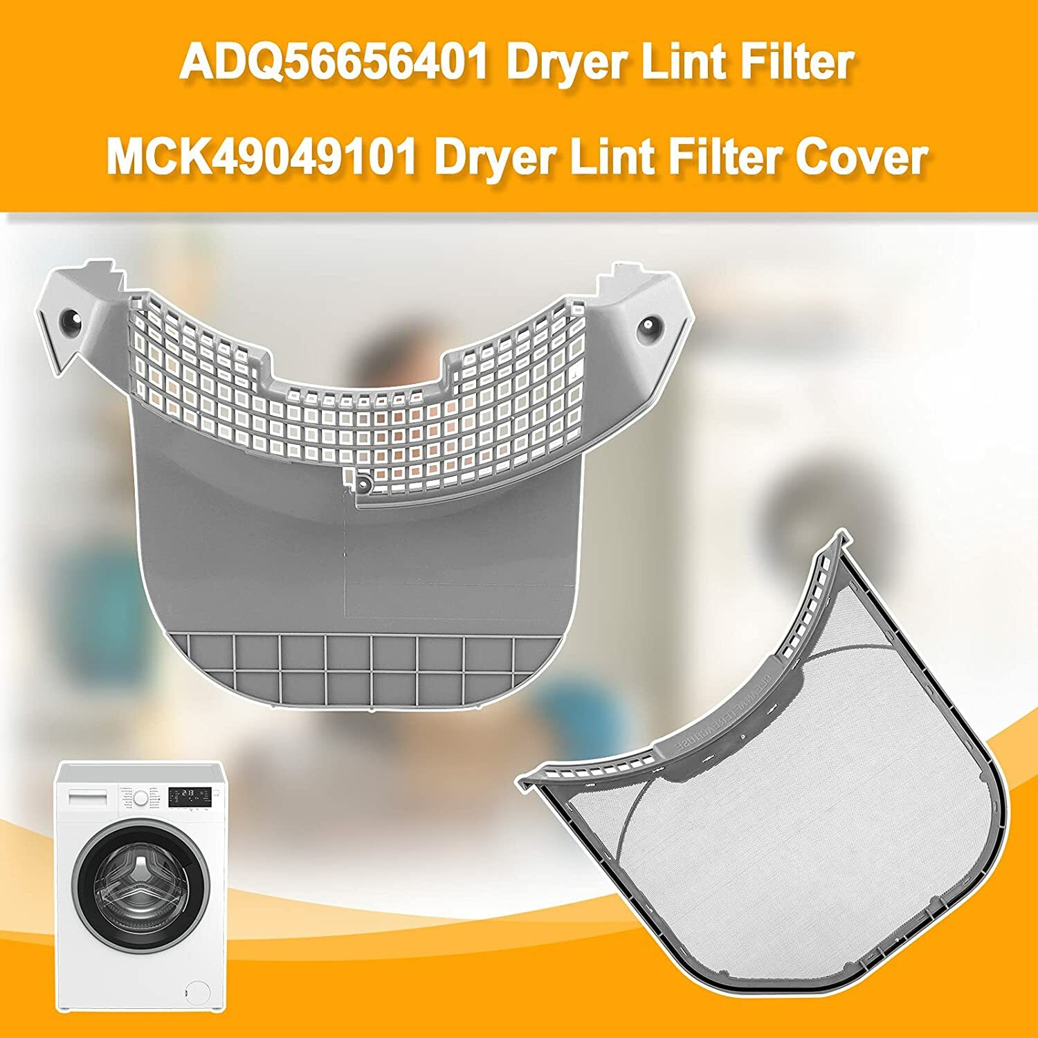 MCK49049101 Dryer Lint Screen Cover & ADQ56656401 Lint Filter Screen ...