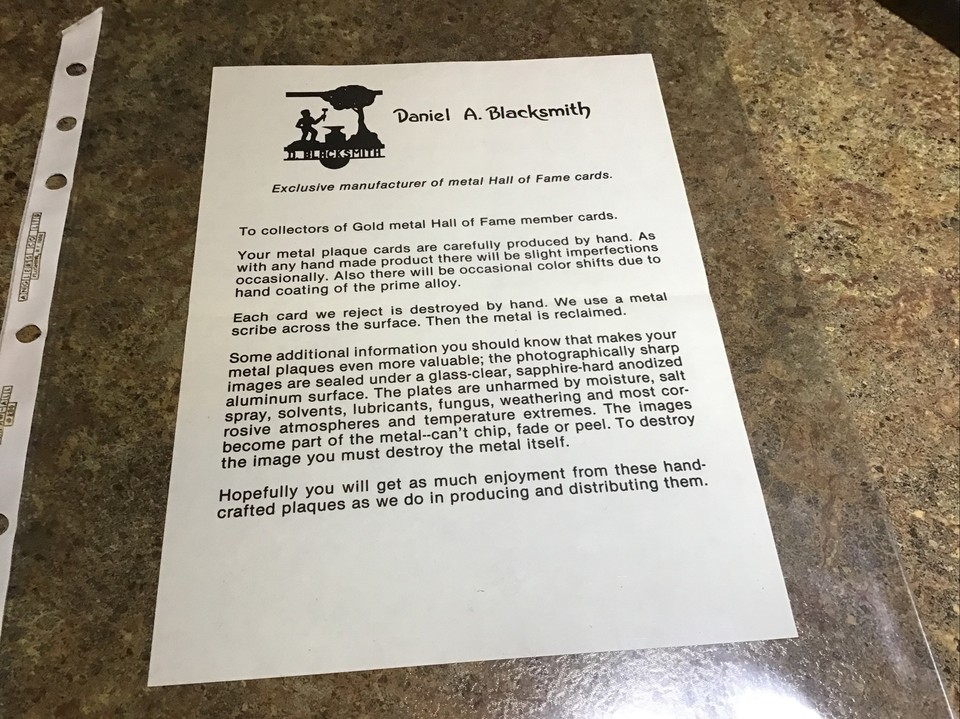 1982 BASEBALL HOF METALLIC PLAQUE CARD LEWIS ROBERT WILSON "HACK" | eBay