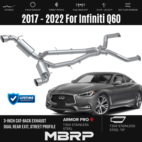 MBRP 3'' Cat-Back SS Dual Rear Exit Exhaust w/SS Tip For 2017- 2022 ...