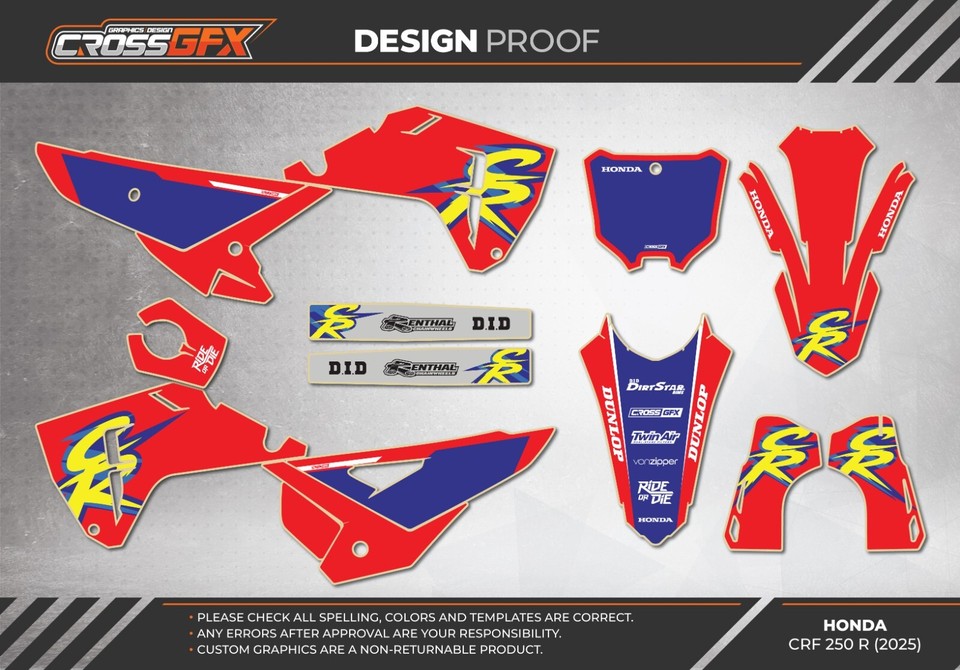 HONDA Complete Graphics CR CRF 50 70 80 85 100 110 125 150 230 250 450 ...