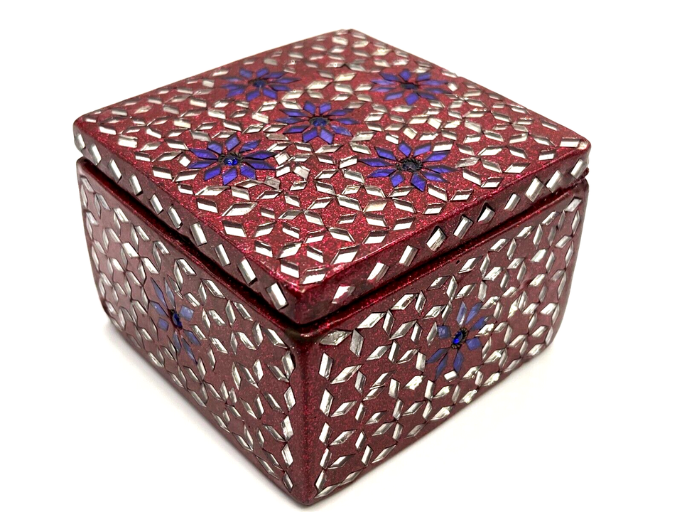 Blinged Out Indian Wooden Handcrafted Jaipuri Lakh Decorated Box ...