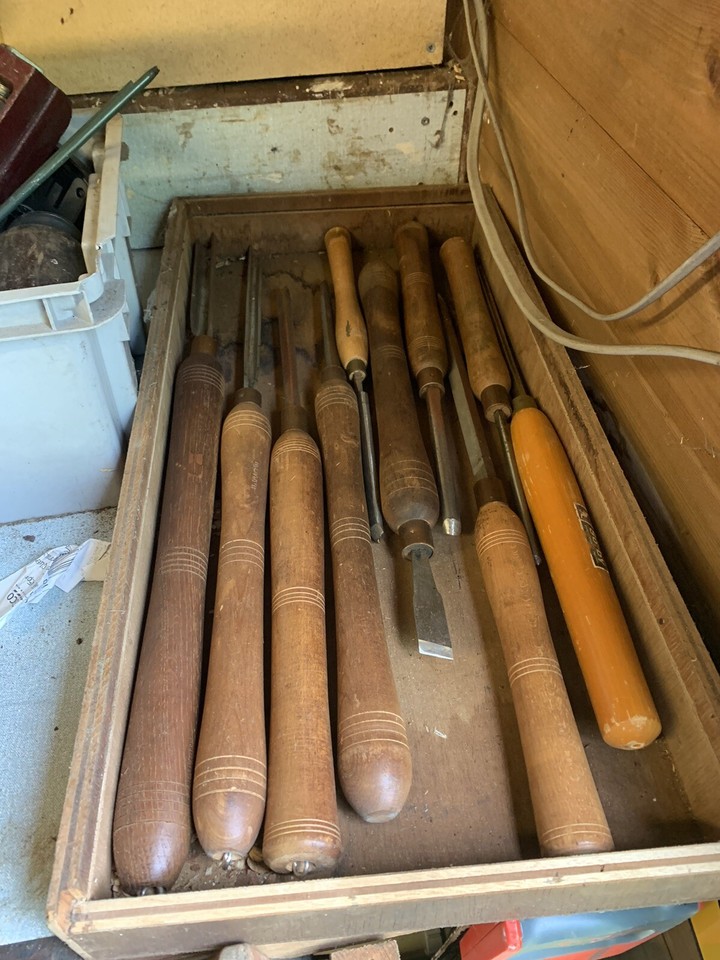 coronet major lathe With Bench And Tools Including Lath Chisels | eBay UK