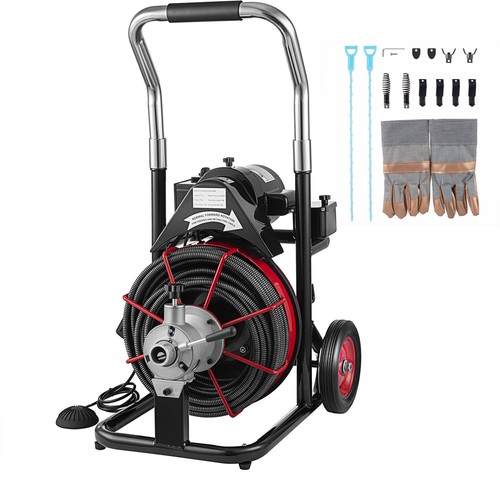 1/2" 100FT Commercial Drain Auger Cleaner Electric Sewer Snake Cleaning ...