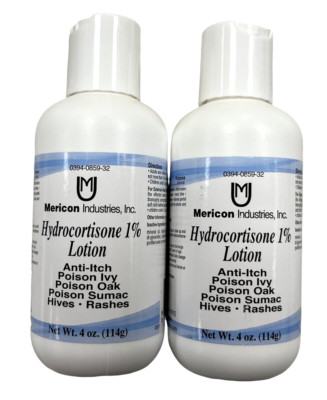 Hydrocortisone LOTION 1% 4oz for Eczema, Rash, Hives, etc 2 Pack | eBay