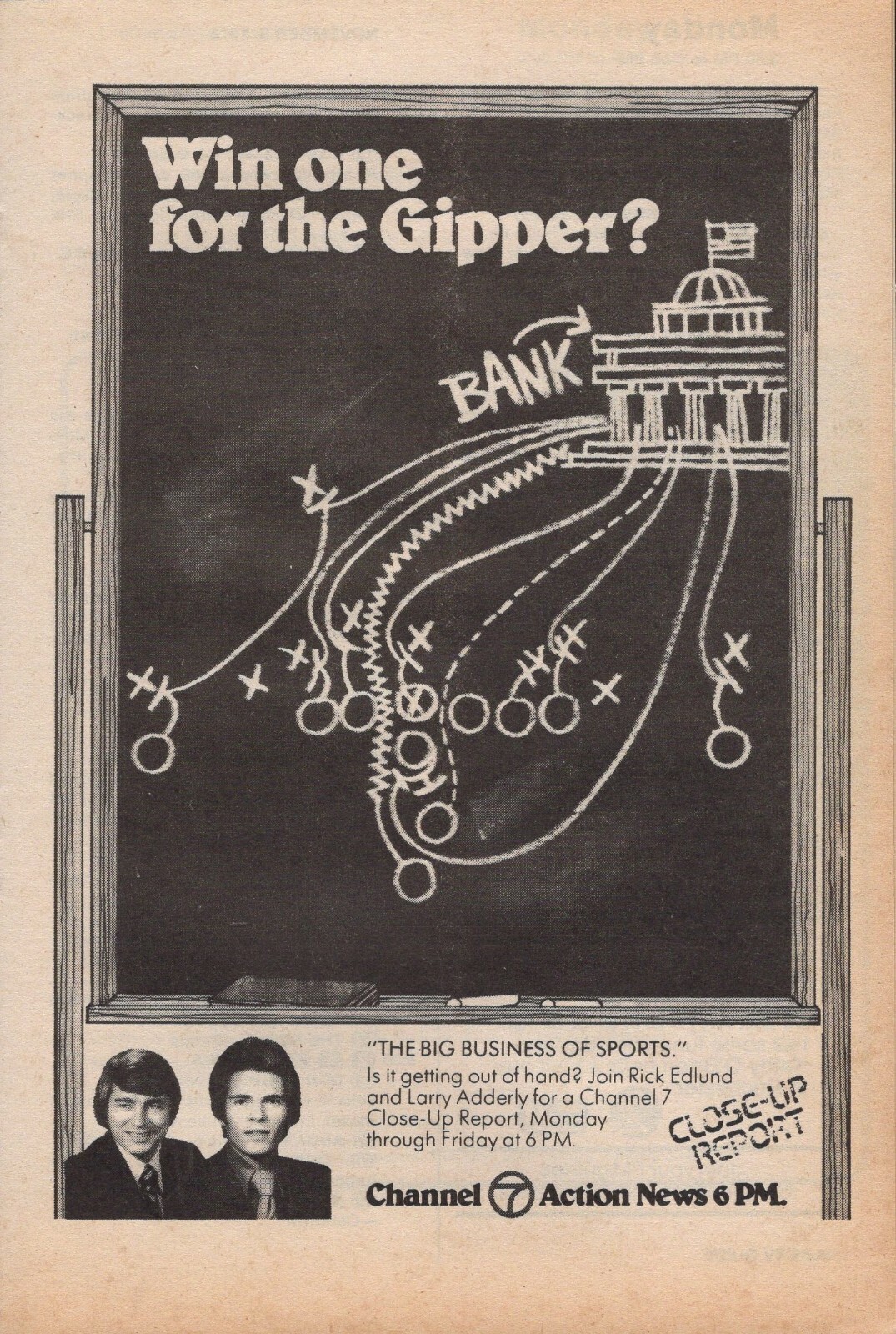 WXYZ DETROIT TV NEWS AD~RICK EDLUND & LARRY ADDERLY SPORTS REPORTERS 5 ...