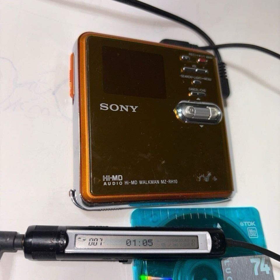 Vintage Sony Hi-MD Walkman Digital Music Player/Recorder MZ-RH10 Orange ...