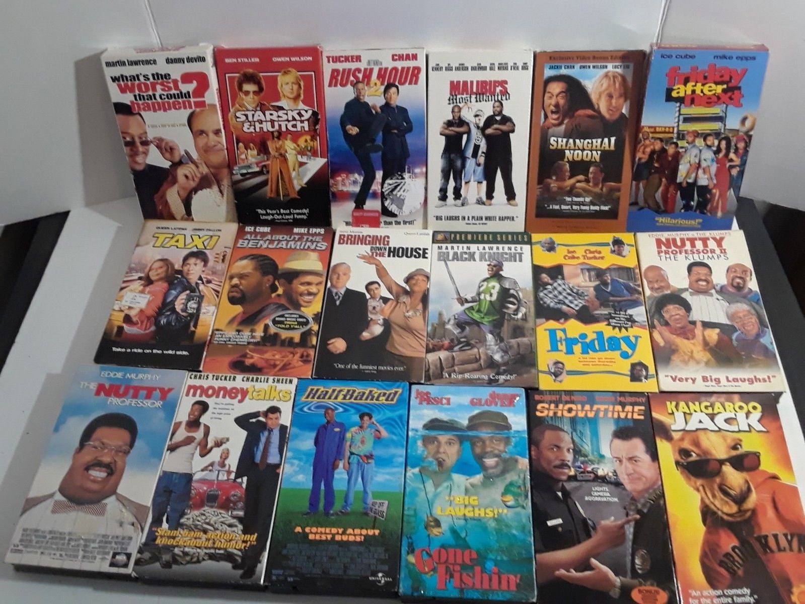18 Comedy Movies Lot VHS Malibus Most Wanted Friday Showtime Gone ...
