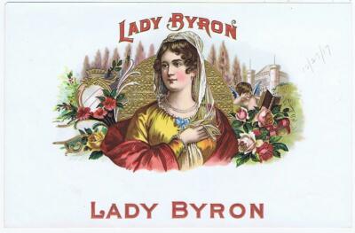 Lady Byron Lord Byron original George Schlegel Litho 1917 cigar box label | eBay