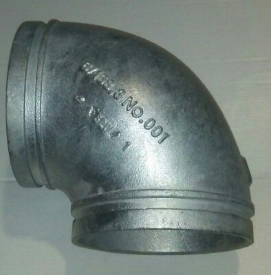 6" VICTAULIC FIRELOCK MODEL 001, GALVANIZED 90 DEGREE ELBOW, GRVD END ...