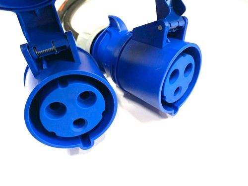 32Amp 240V 3 Pin Soft 2 Way 32A Socket Y Splitter Adaptor Cable H07RN-F ...