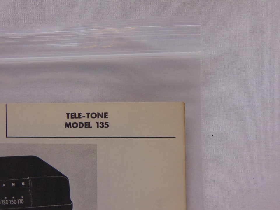 SAMS PHOTOFACT FOLDER MANUAL & SCHEMATIC RADIO TELETONE TELE-TONE MODEL ...