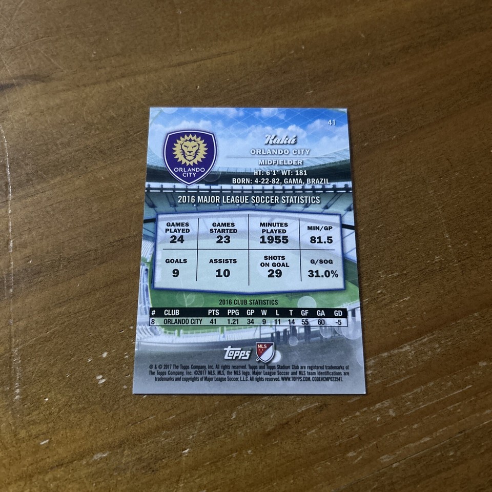 2017 Topps MLS Stadium Club Kaka Gold Parallel SP Orlando City SC | eBay
