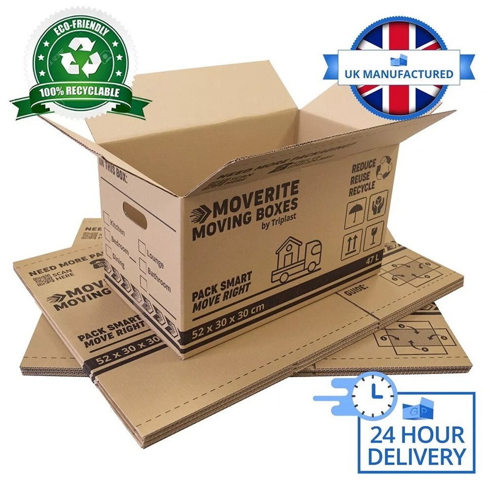 10 x NEW X-LARGE MOVING HOUSE BOXES - Sturdy Cardboard Removal Packing ...