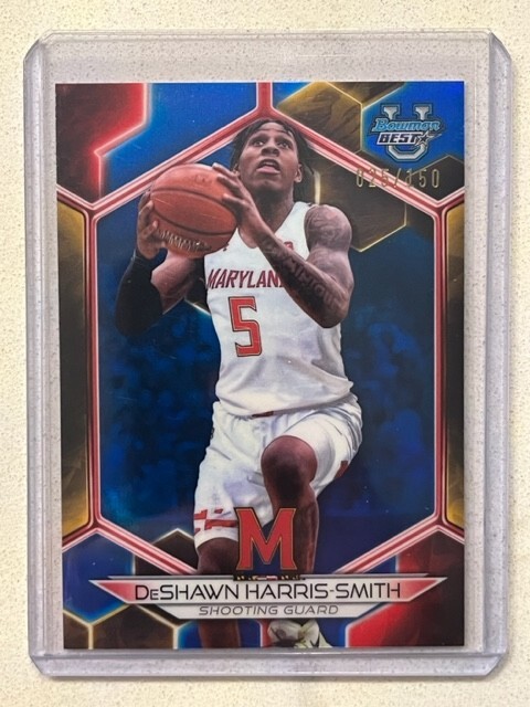 DESHAWN HARRIS-SMITH 2023-24 Bowman Best University BLUE Refractor # 25 ...