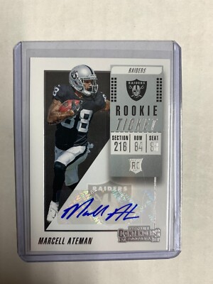Marcell Ateman 2018 Panini Contenders Rookie Ticket Auto RC Oakland ...