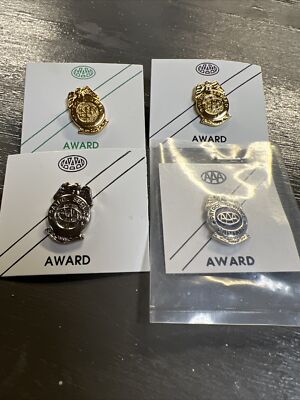 LOT OF 4 Miniature AAA PATROL SERVICE Captain Badge Award Lapel Pin ...
