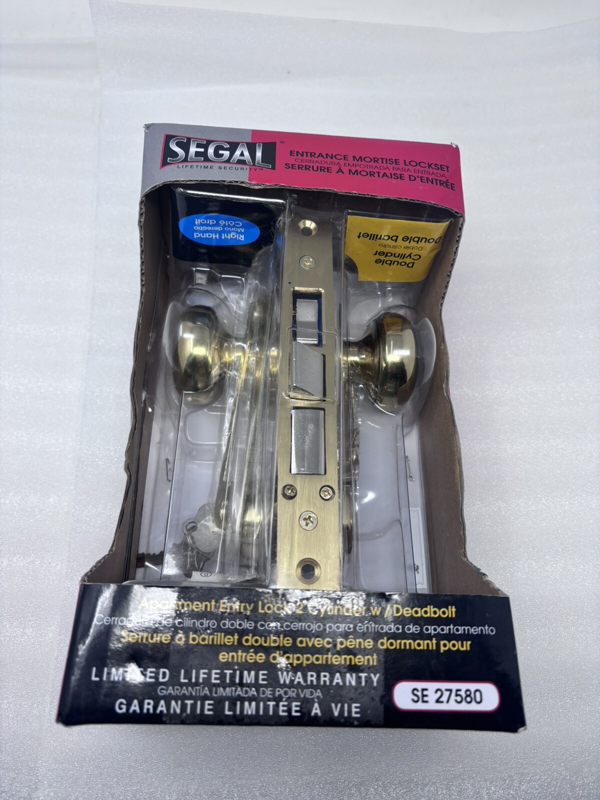 Segal SE 27580 Entrance Mortise Lockset, 2-1/2 inch Backset Polished ...