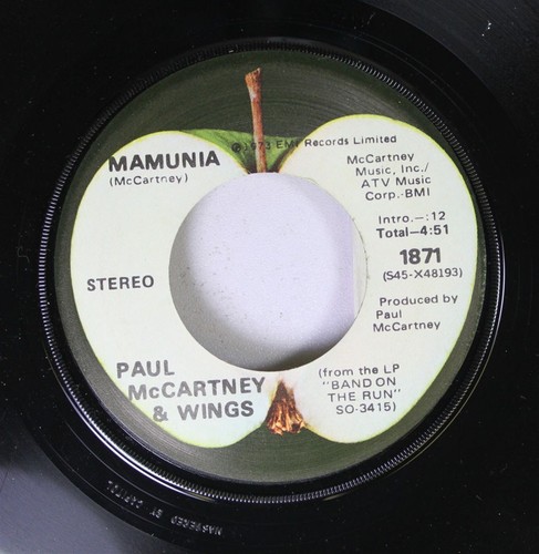 Rock 45 Paul Mccartney & Wings - Mamunia / Jet On Emi Records Limited ...