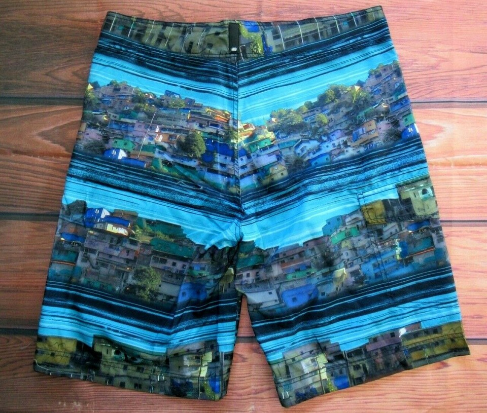 MENS ECKO UNLTD BLUE SWIM BOARD SHORTS SIZE 28 | eBay