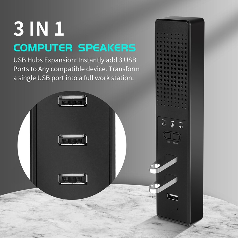 3 in 1 Computer Speakers with Microphone & USB Conference Speaker ...