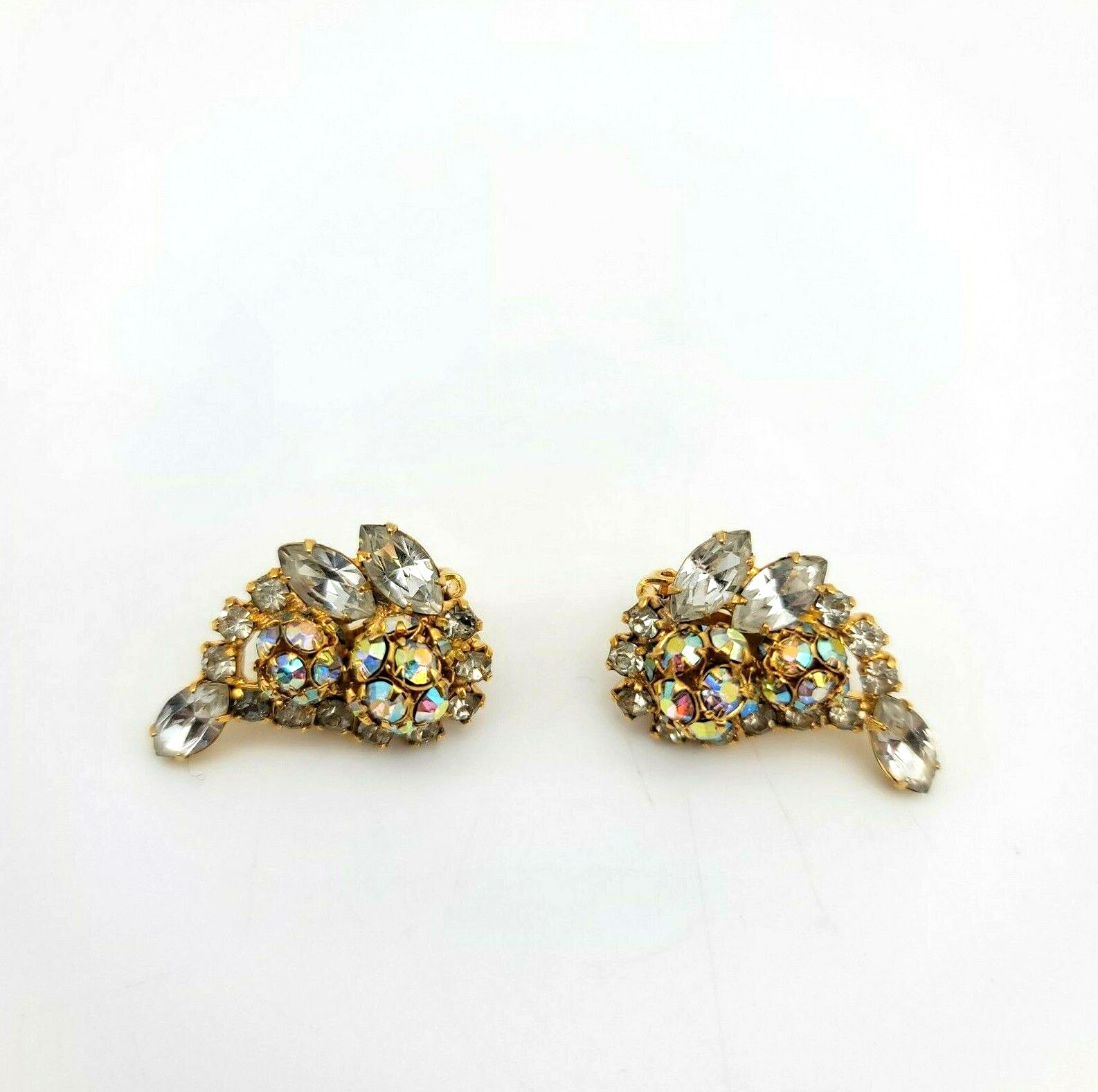 Vintage Kramer Aurora Borealis & Clear Rhinestone Cl… - Gem