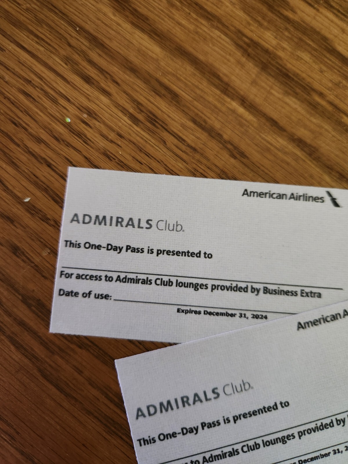 Two(2) American Airlines Admirals Club One Day Passes - Expiring On 12 ...