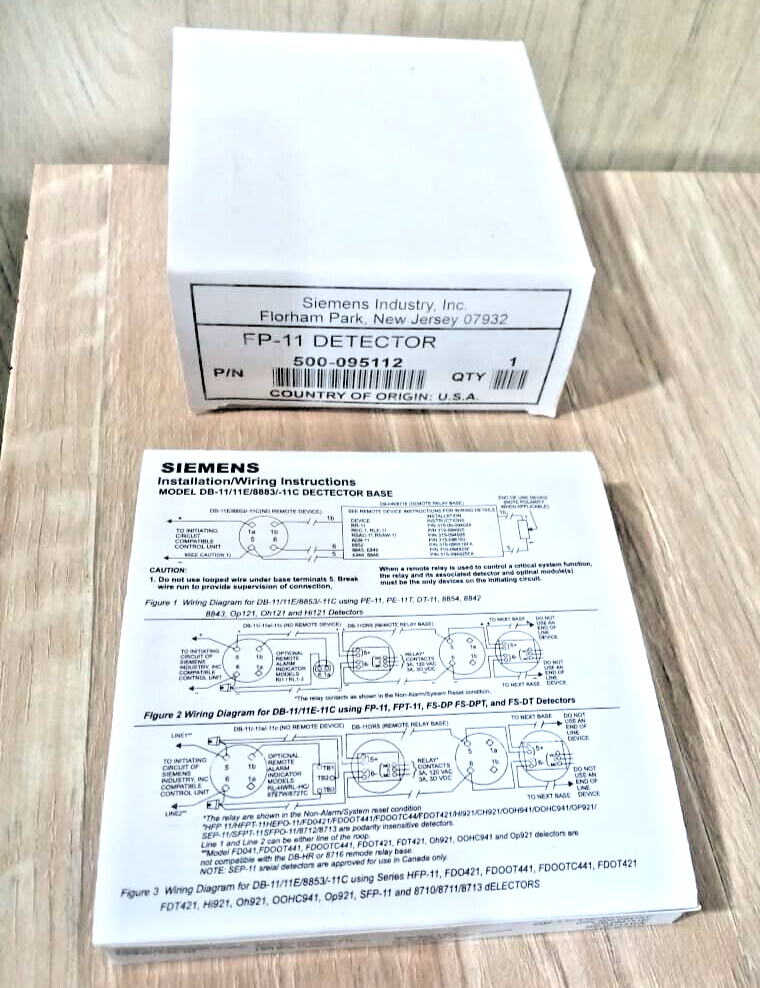 1PC SIEMENS FP-11 INTELLIGENT SMOKE DETECTOR WITH BASE DB-11/-11E ...