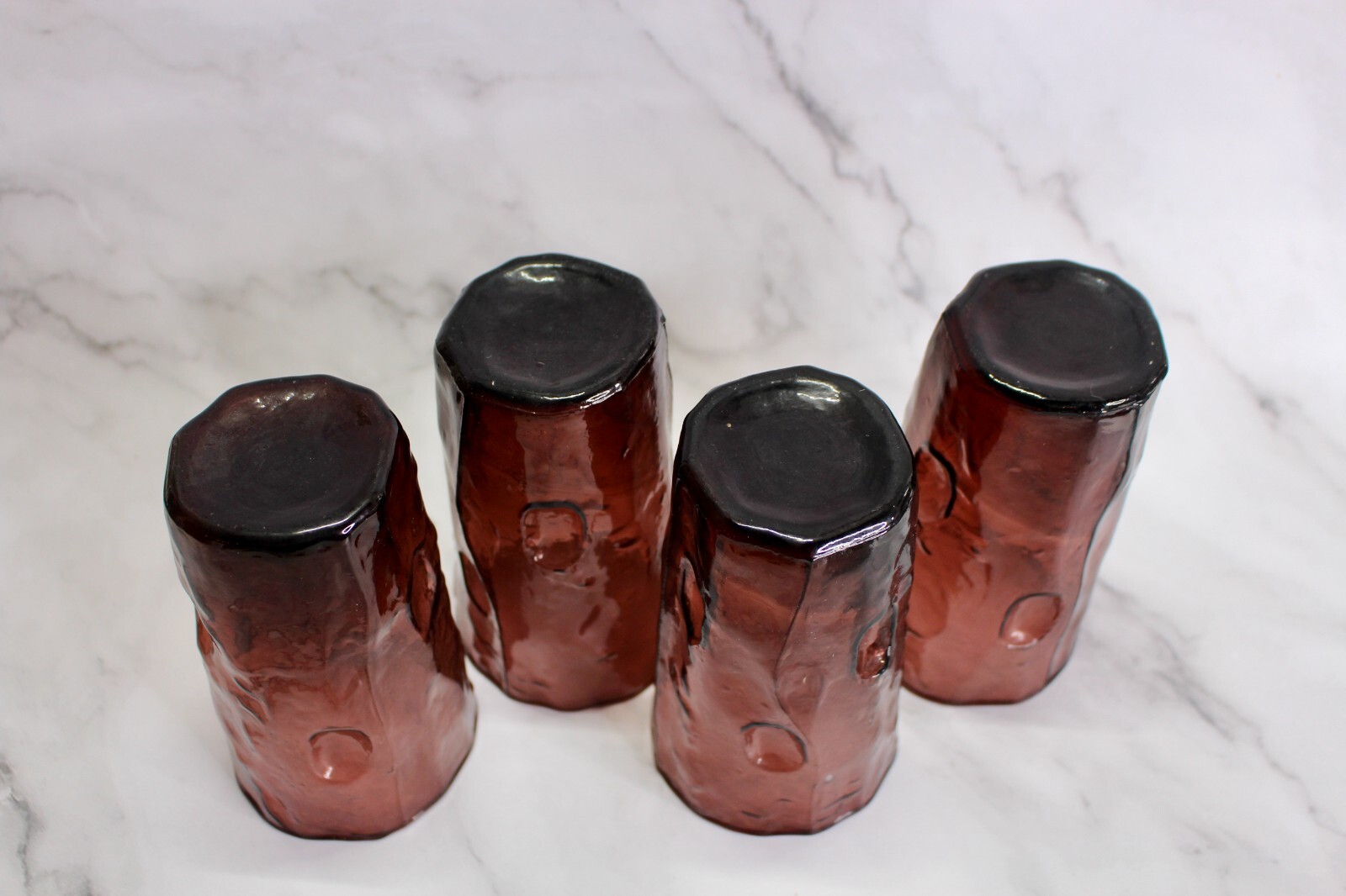 Vintage Mid-Century Decatur Texglass Amethyst Thumbprint Tumbler ...