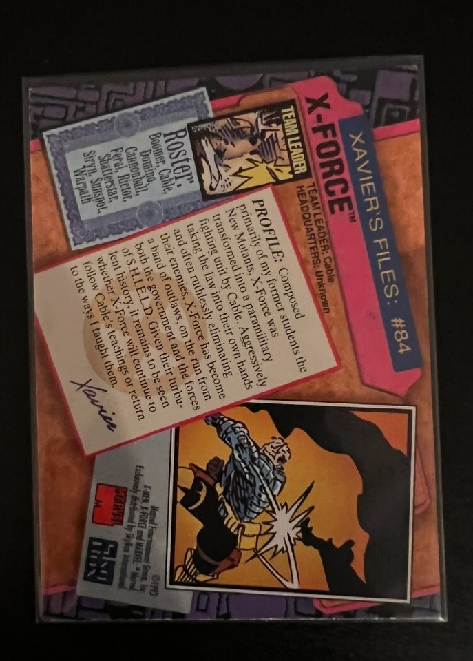 1993 SkyBox X-Men: Series 2 Marvel Comics Xavier's Files #83 Teams X-Factor | eBay