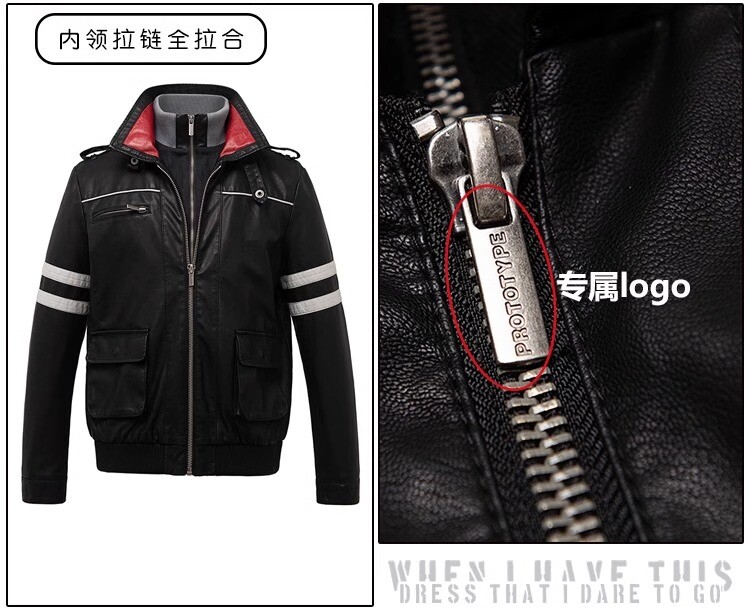 Prototype Alex Mercer Coat Hooded Jacket Dragon PU Embroidered Cosplay ...
