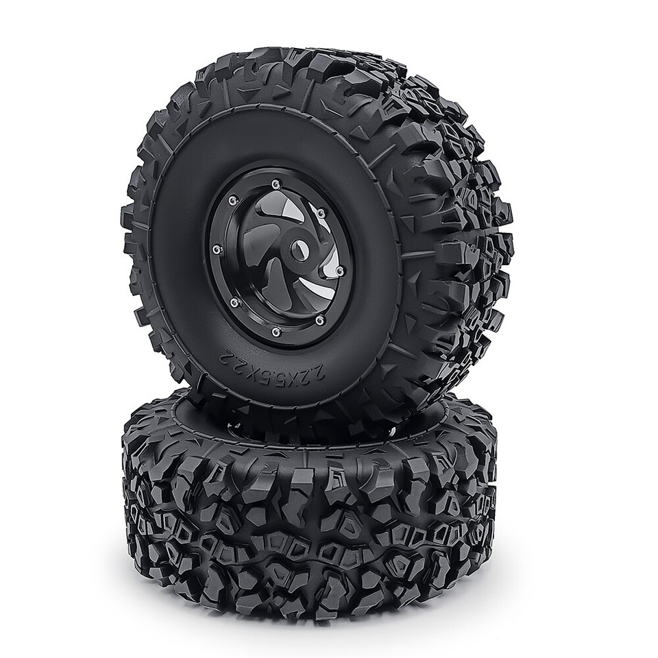 4x RC 2.2 Mud Slingers Crawler Tires 140mm & 2.2 Beadlock Wheels For ...