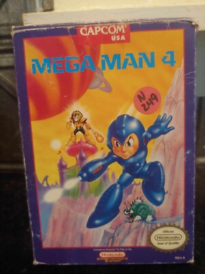 MEGA MAN 4 Nintendo NES Game Original 1991 CAPCOM Cardboard Collector ...
