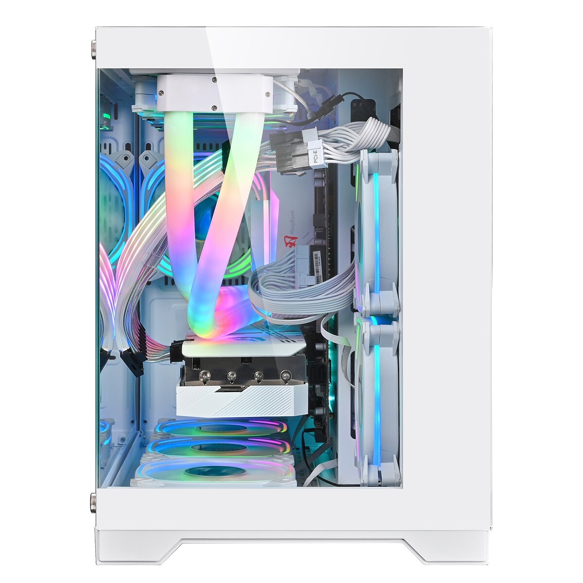 CiT Concept White MATX Gaming Cube PC Case with Tempered Glass Panels 3 ...