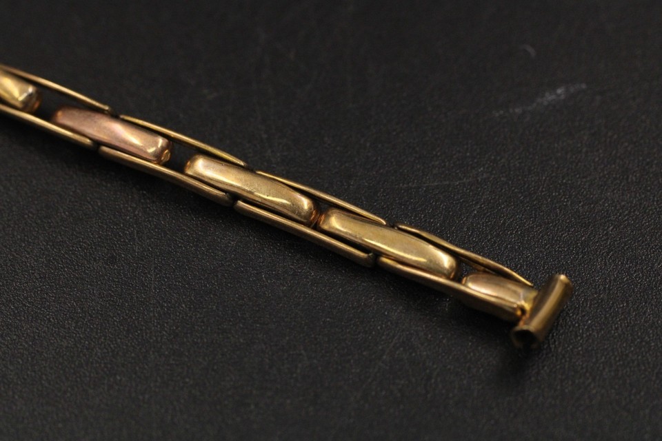 VINTAGE .375 9K ROSE GOLD Expendable Fancy Sprung Link Wrist Chain, 3 ...