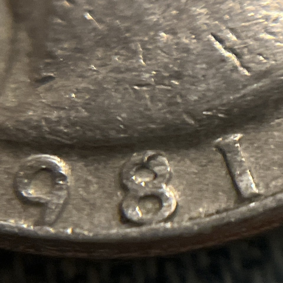 1981 D Quarter Filled Mint Mark, Long Die Crack, Filled A, Doubling ...