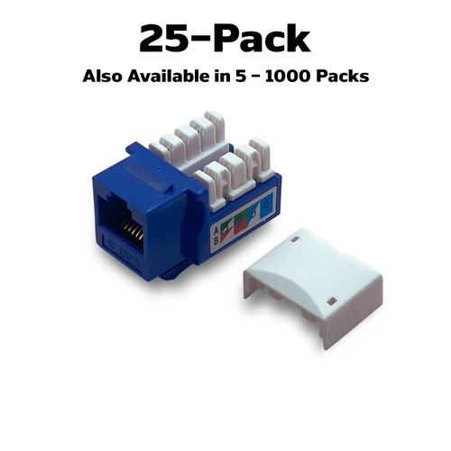 25 x Pcs CAT6 Keystone Jack Blue Ethernet 110 Punch Down 8P8P RJ45 | eBay