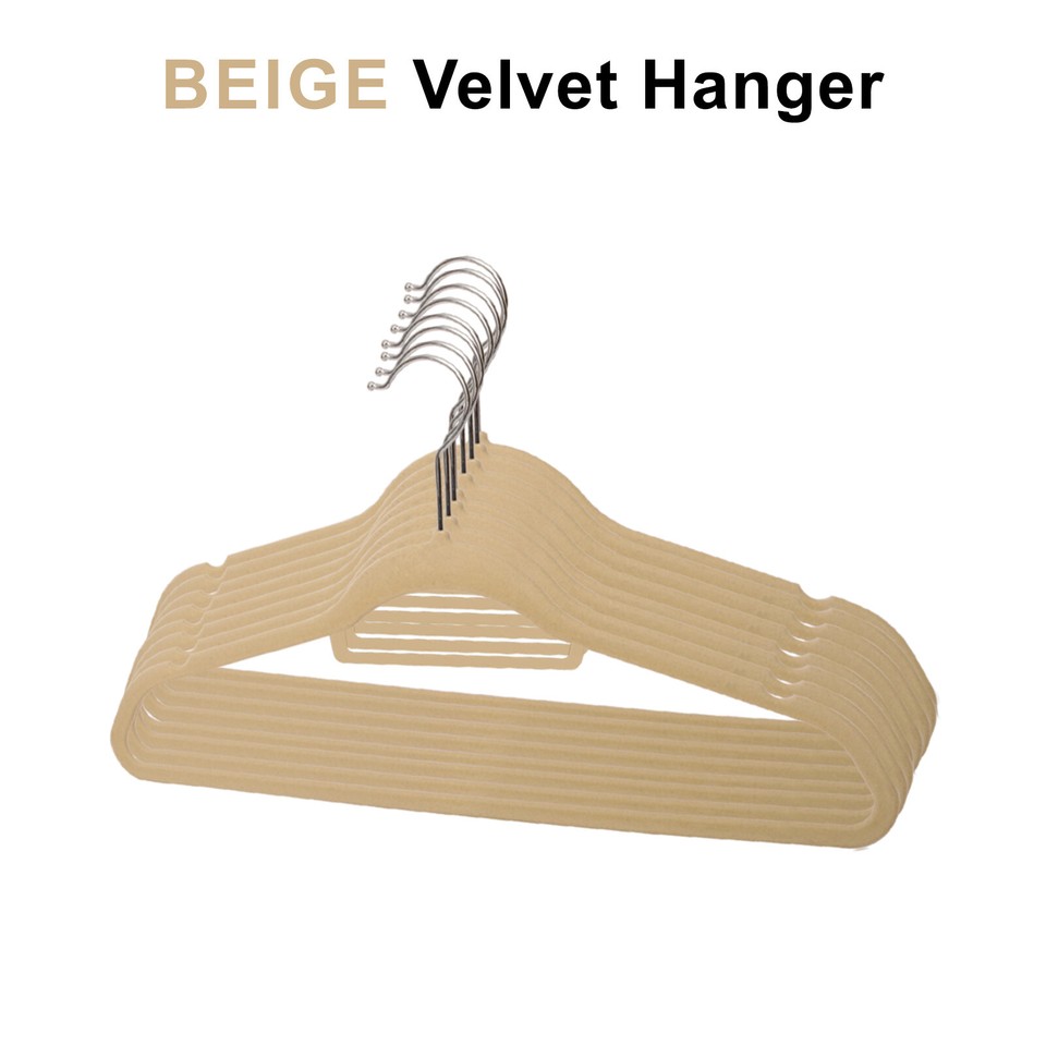Velvet Hangers Non-slip Suit Trouser Coat Clothes Flocked Space Saving ...