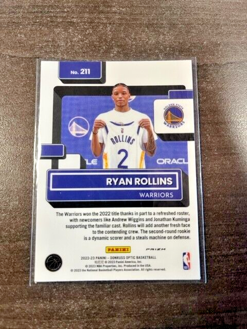Ryan Rollins Rated Rookie 2022-2023 Panini Donruss Optic Holo | eBay
