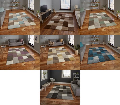 Think Rugs Square Design Mat 100% Polypropylene Durable Modern Home ...
