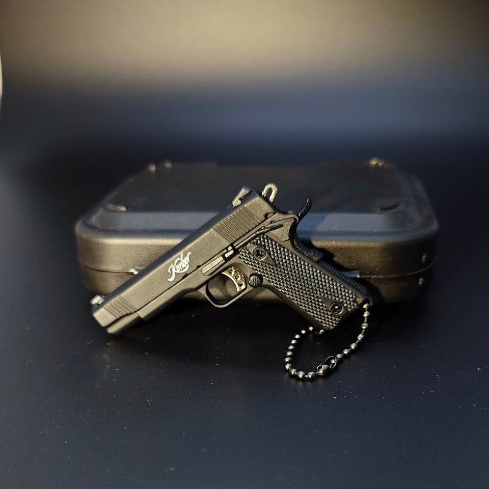 NEW 1:3 Black Mini KIMBER 1911 Gun Pistol Toys Miniature Model Keychain ...