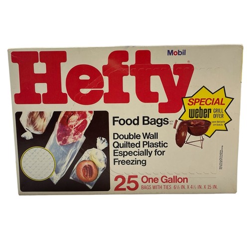 Vintage 1970s Hefty Food Bags 25 One Gallon Mobil NOS Sealed | eBay