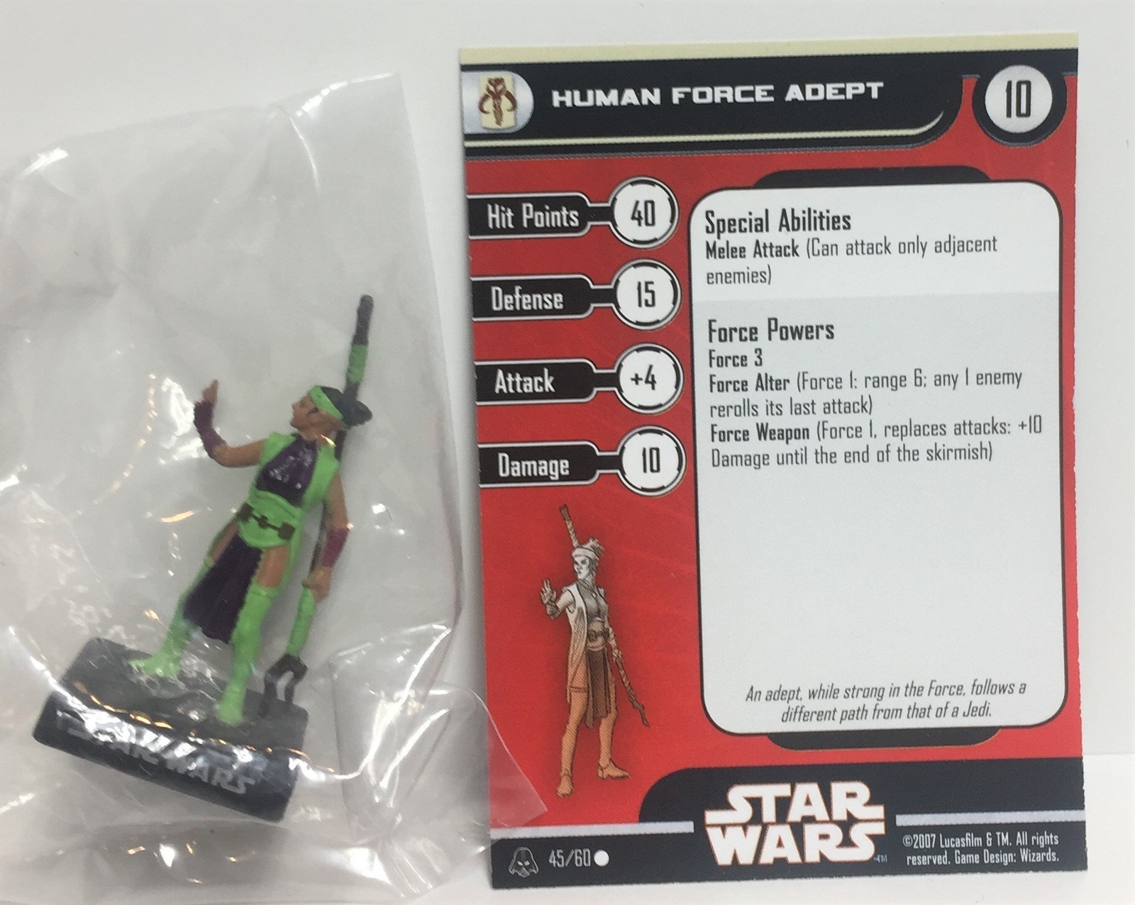 Star Wars Alliance & Empire 45/60 Human Force Adept (C) Miniature | eBay