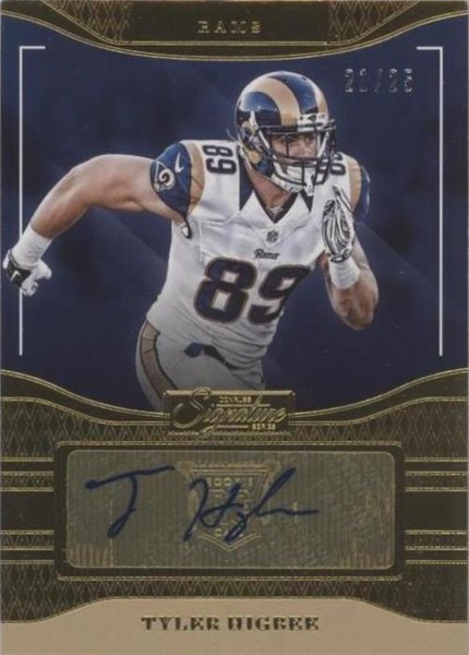 2016 Panini Donruss Signature Series - Rookie Gold #241 Tyler Higbee ...