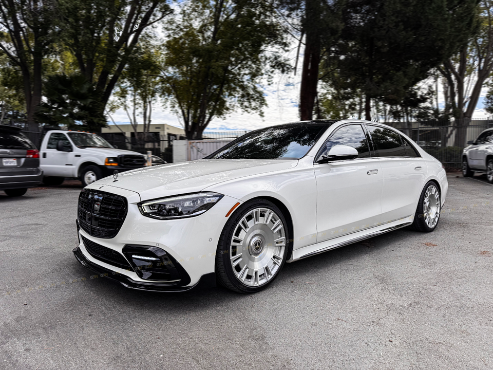 22" GEM GL1 Forged Luxury Brushed Silver wheels for Mercedes S-Class ...