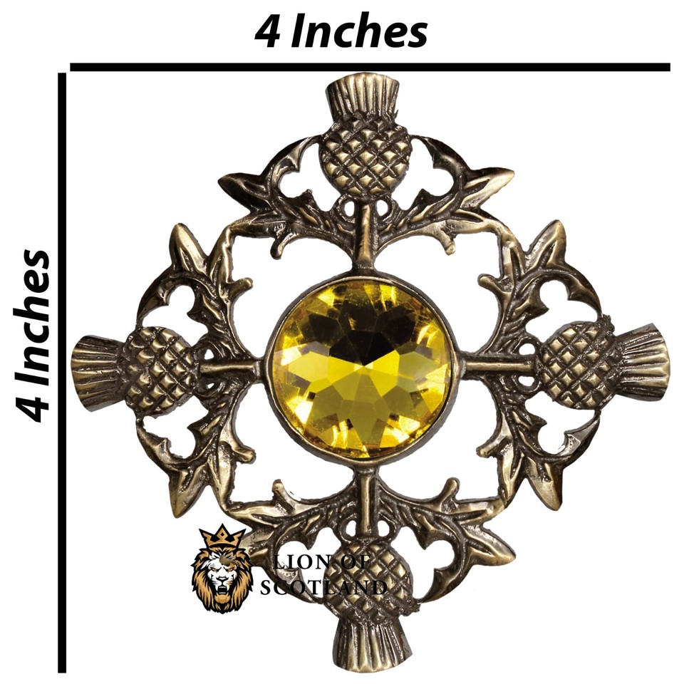 Elegant Scottish Thistle Kilt Fly Plaid Brooch Sash Pin Brooches ...