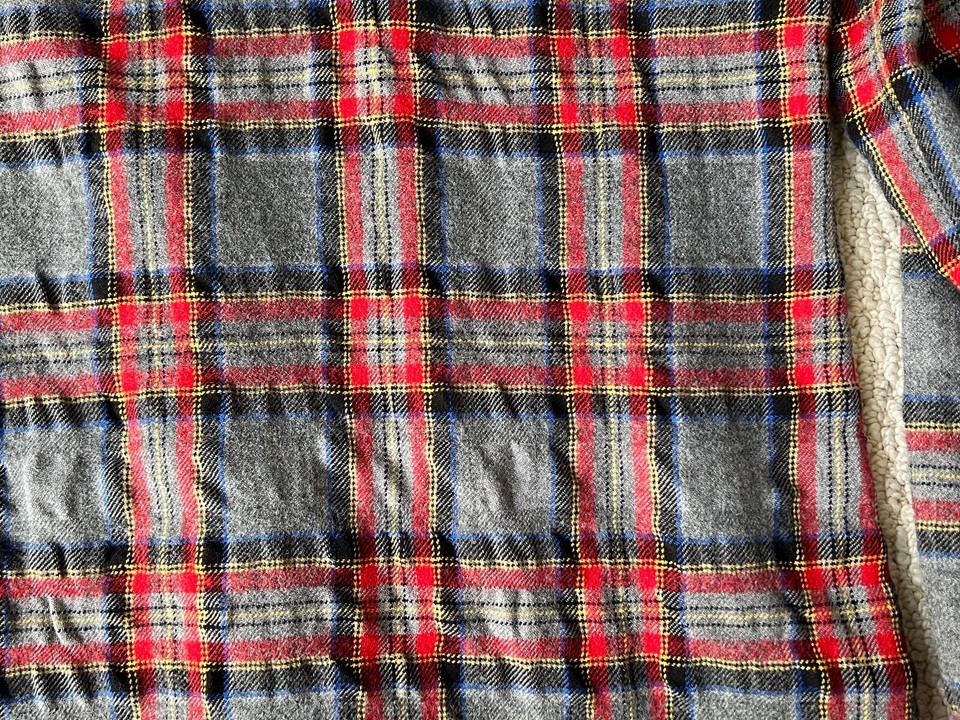 New Saint Laurent YSL Gray Red Check Print Western Crop Flannel Shirt ...