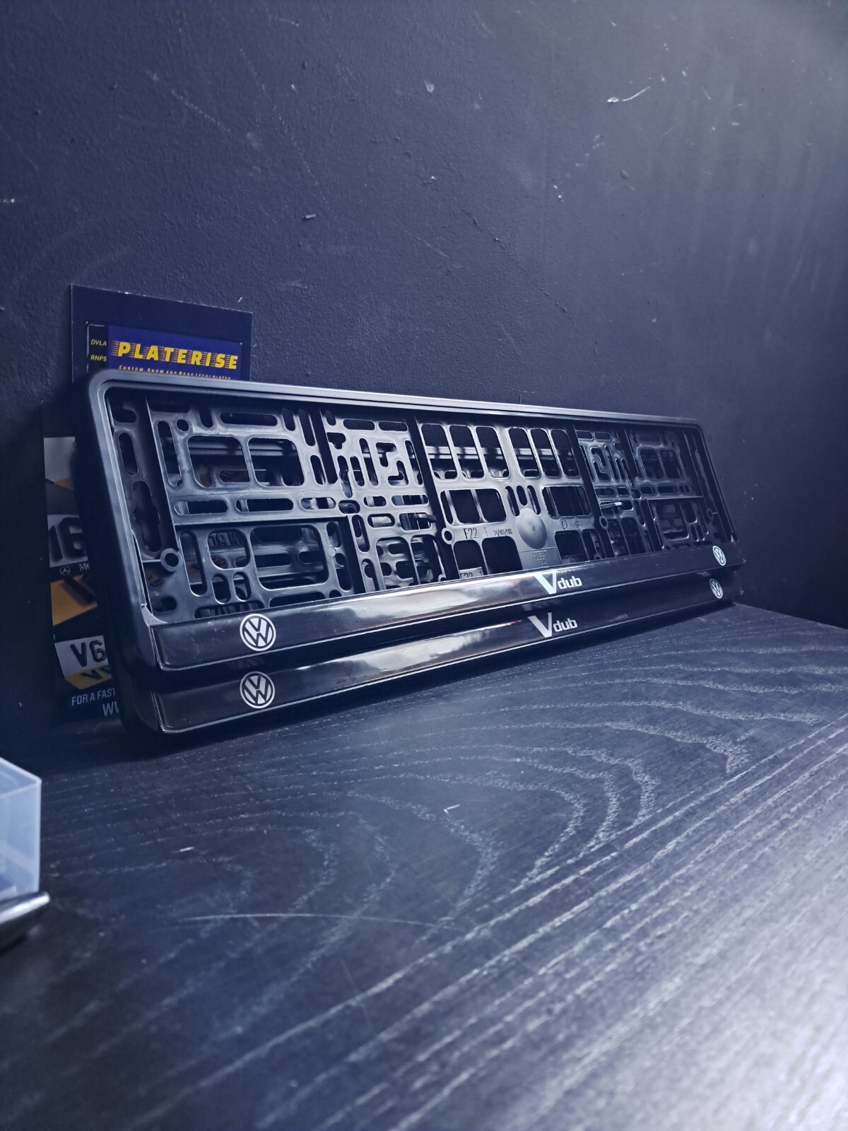 New x2 VW V DUB VOLKSWAGEN Number Plate Surrounds Holders Frames For ...