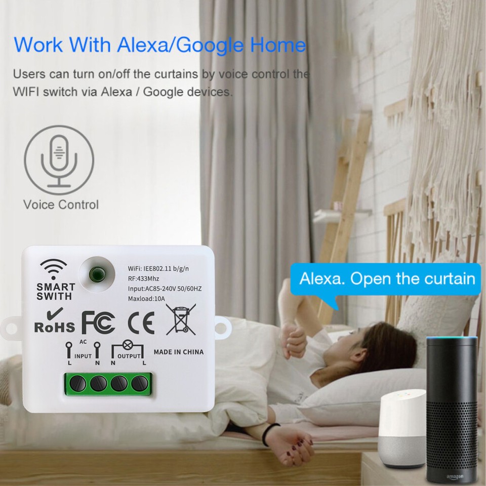 Tuya WiFi Smart Light Switch 433mhz RF Wall Transmitter Remote Control ...